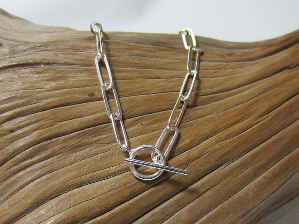 fine sterling silver paperclip necklace – 925 Silver